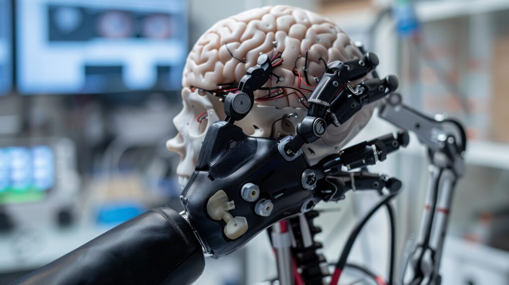 brain computer interface research facility, futuristic technology ...