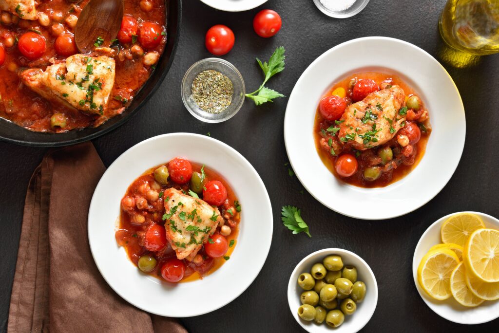 Roasted Cod with Blistered Tomatoes and Olives Recipe - Buffalo Healthy ...